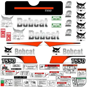 T550-2 Decal Bobcat Track Skid Steer Loader Sticker Wrap Kit